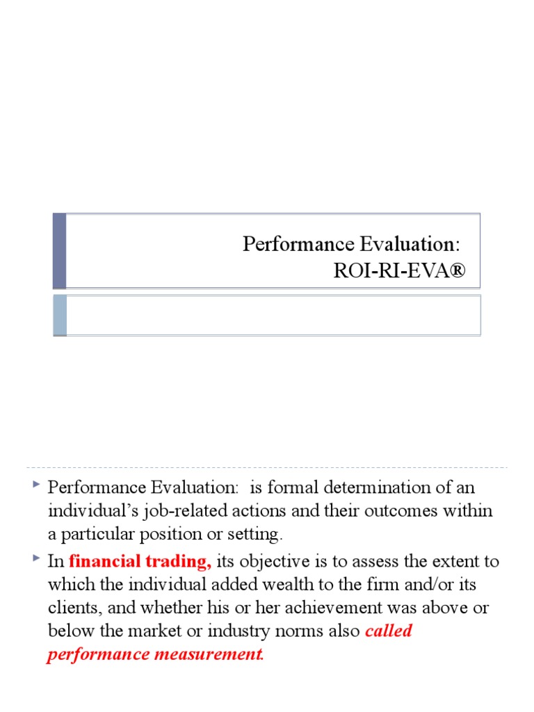 Performance Evaluation ROI-RI-EVA | PDF | Return On Investment ...
