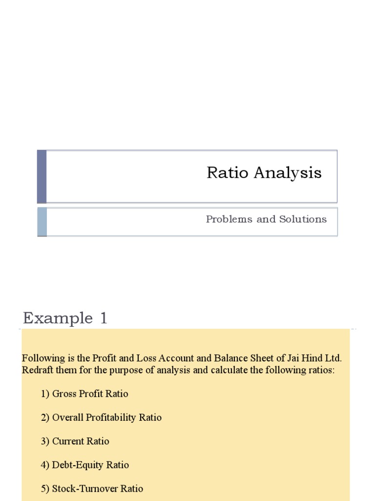 Ratio Analysis: Problems & Solutions | PDF | Equity (Finance) | Balance ...