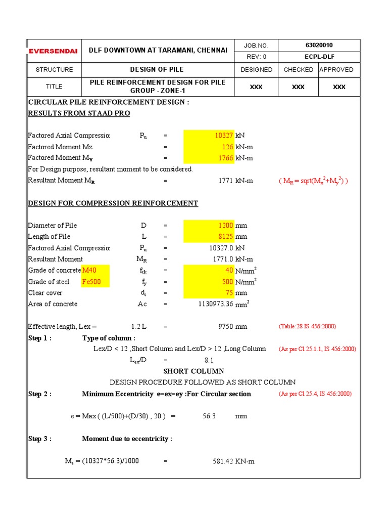 Final Pile Design - Resultant | PDF | Civil Engineering | Structural ...