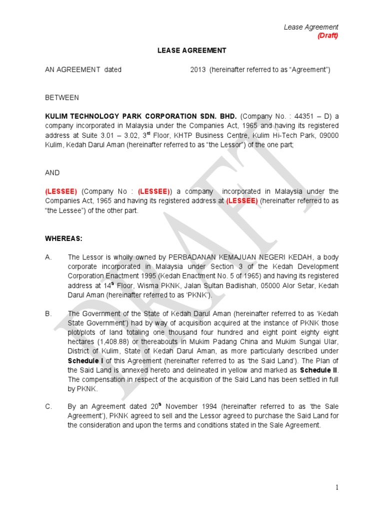 Lease Agreement: (Lessee) (Lessee) (Lessee) | Assignment (Law) | Lease