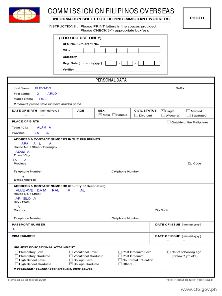 CFO Form PDF | PDF | Business