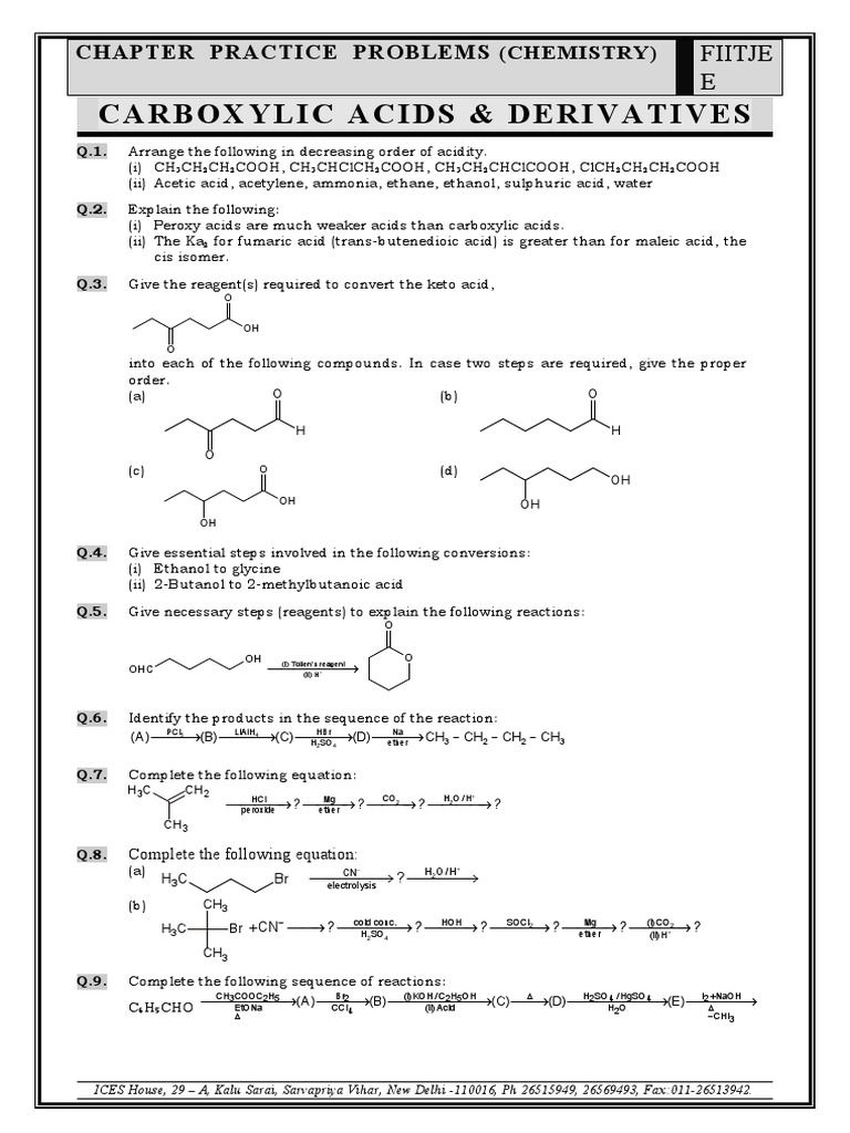 Acidity Practice Problems in Organic Chemistry | PDF | Acid | Hydrogen ...
