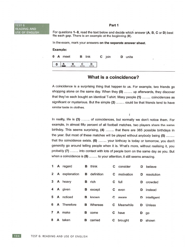 FCE Test 6 PDF | PDF