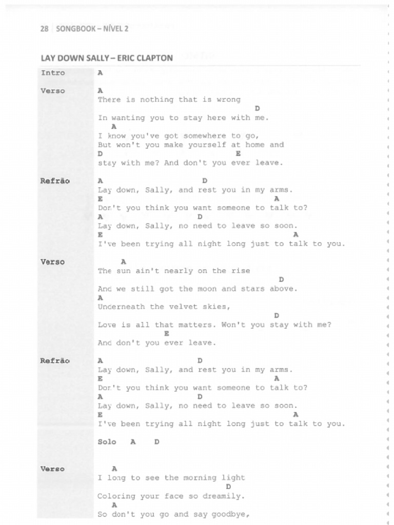 10 Eric Clapton Lay Down Sally Pdf