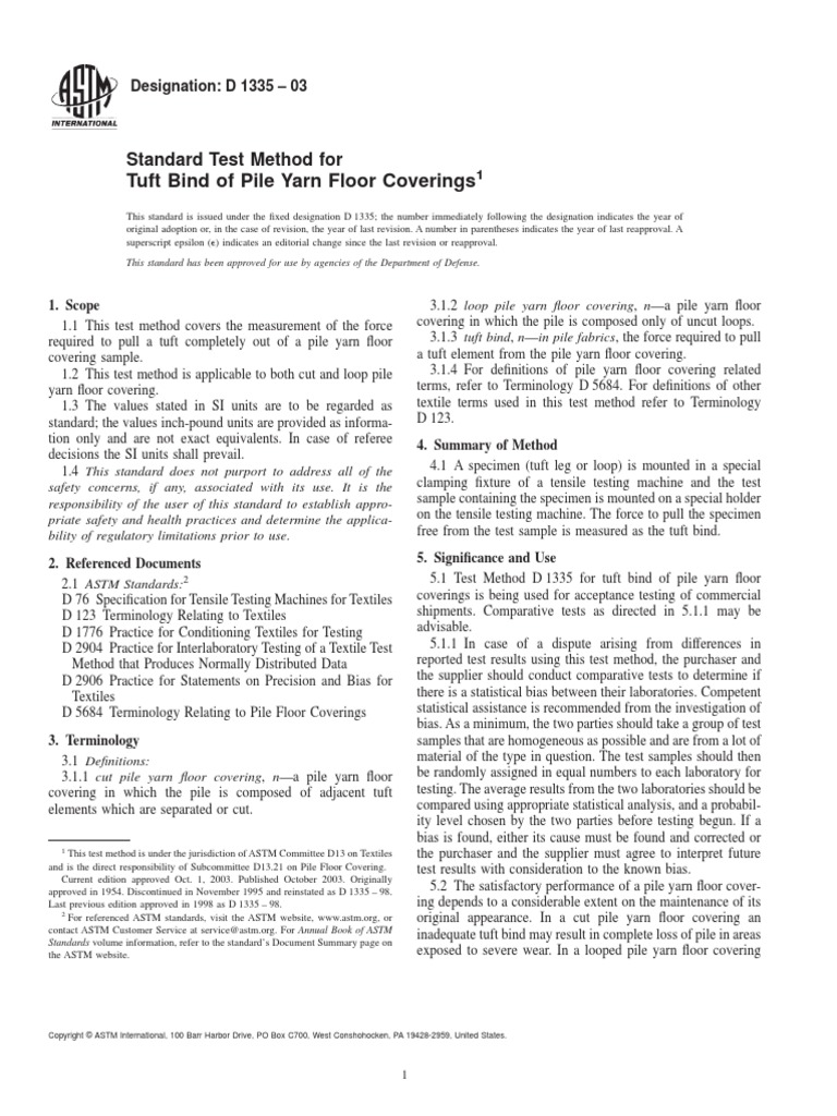 Astm D 1335 - 03 | PDF | Variance | Accuracy And Precision