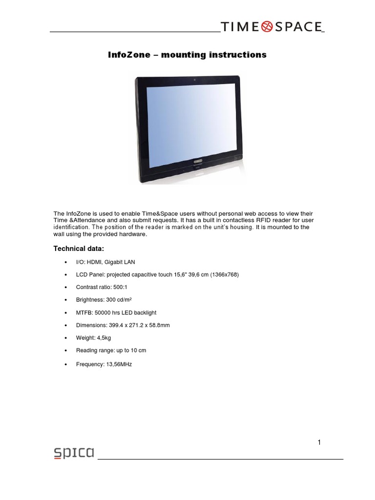 Infozone - Mounting Instructions: Technical Data | PDF | Radio ...