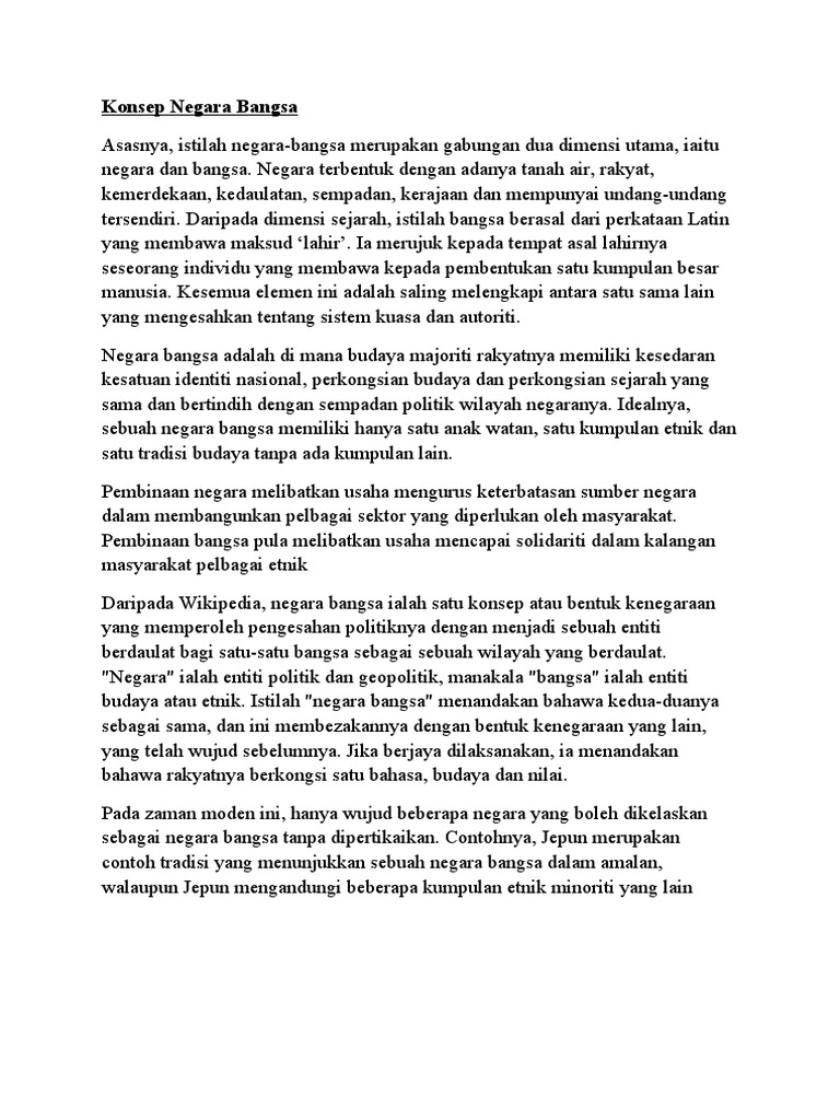 Konsep Negara Bangsa | PDF