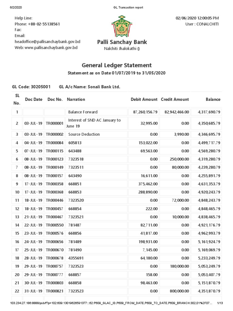 GL Transaction Report | PDF | Services (Economics) | Government Finances