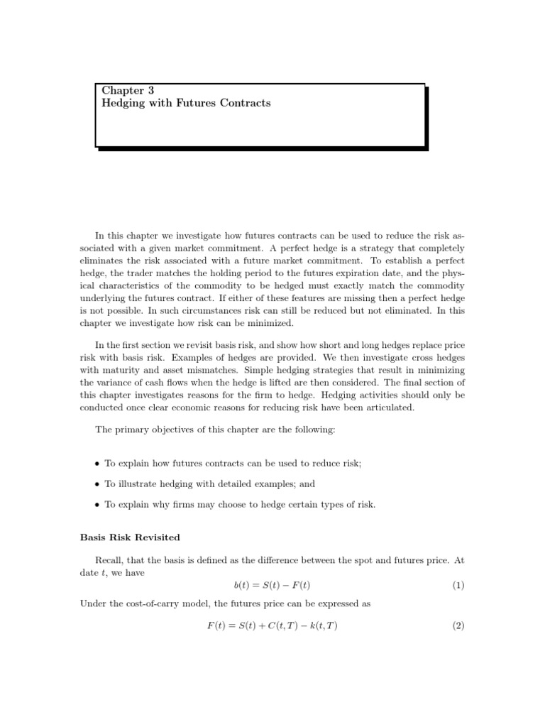 Hedging With Futures Contracts | PDF | Futures Contract | Hedge (Finance)