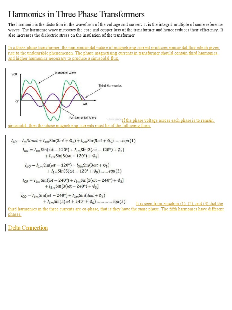 Harmonics in Three Phase Transformers: Delta Connection | PDF ...