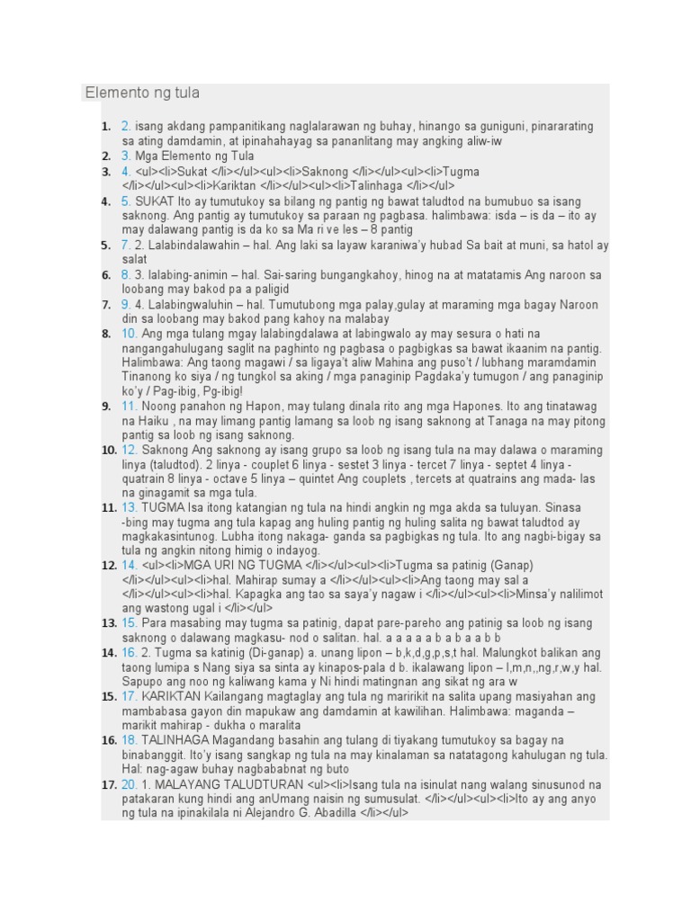 Elemento NG Tula | PDF