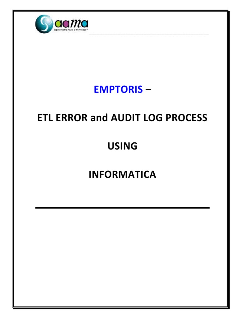 ETL Error and Audit Log Process Using A | PDF | Table (Database ...