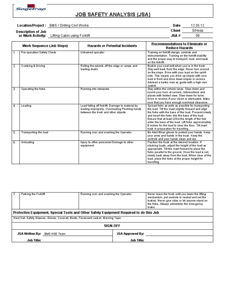 Sogetrap JSA Lifting Cabin by Forklift | PDF | Forklift | Truck