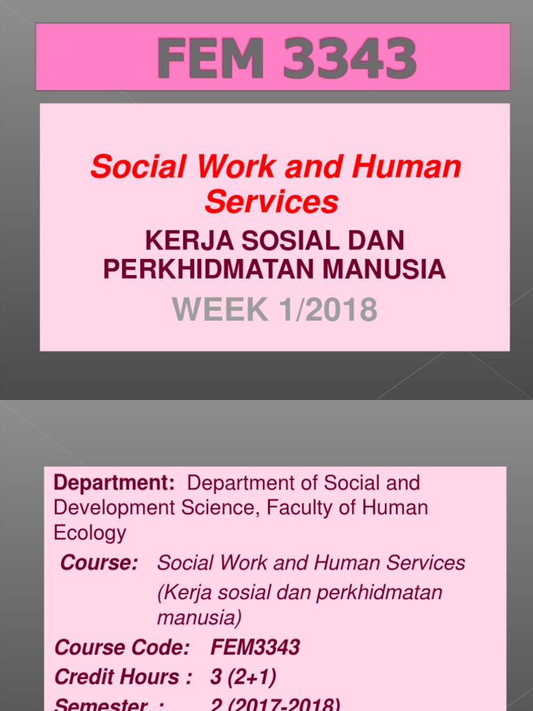 Understanding the Role of Social Work and Human Services Through Field ...
