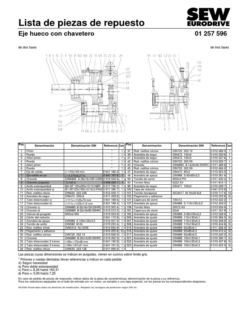 DESPIECE REDUCTOR MIXER - 01257596 - Es | PDF | Cinemática | Máquinas