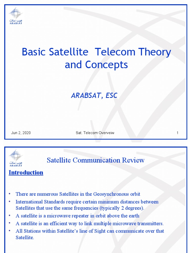 Basic Satellite Telecom Theory and Concepts: Arabsat, Esc | PDF ...