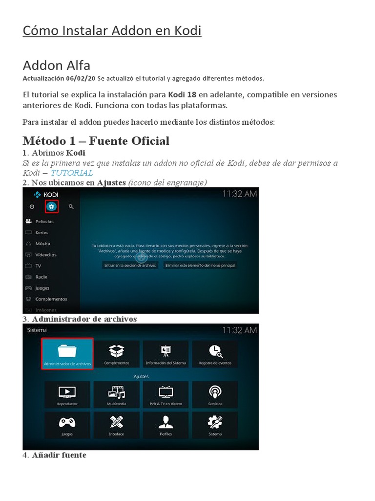 Cómo Instalar Addon Alfa Youtube y Tvalacarta en Kodi | PDF | Enchufe (informática) | Youtube