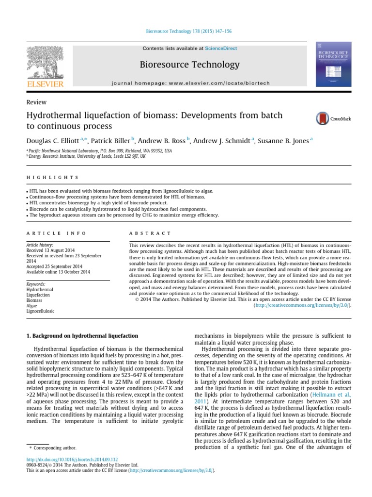 Continuous HTL of Biomass Yields Biocrude Fuel | PDF | Algae Fuel | Biofuel