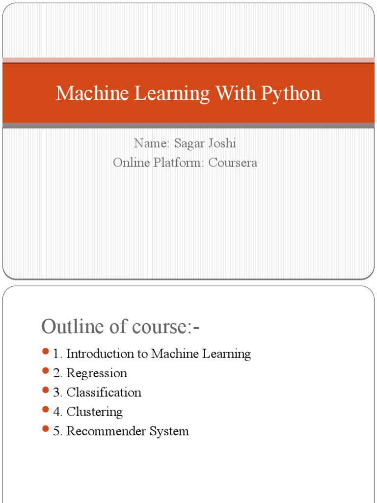 Machine Learning Python Course Outline | PDF