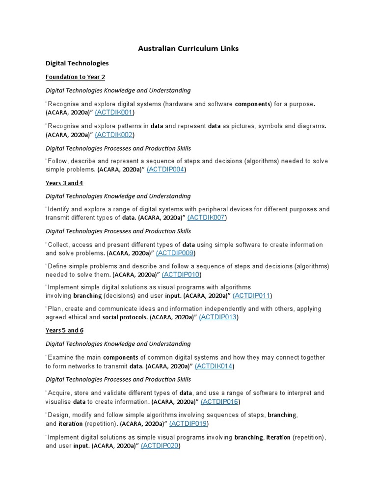 Curriculum Links | PDF | Digital Electronics | Science