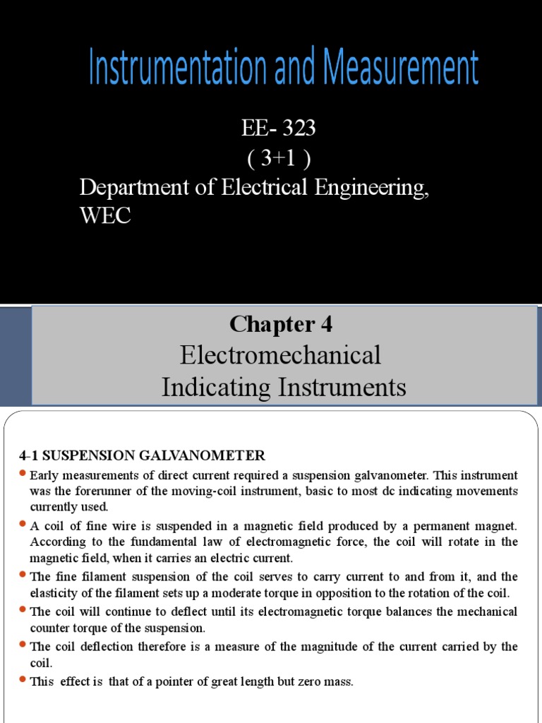 Lecture 3 I&M Electromechanical Indicating Instrument 1 | PDF ...