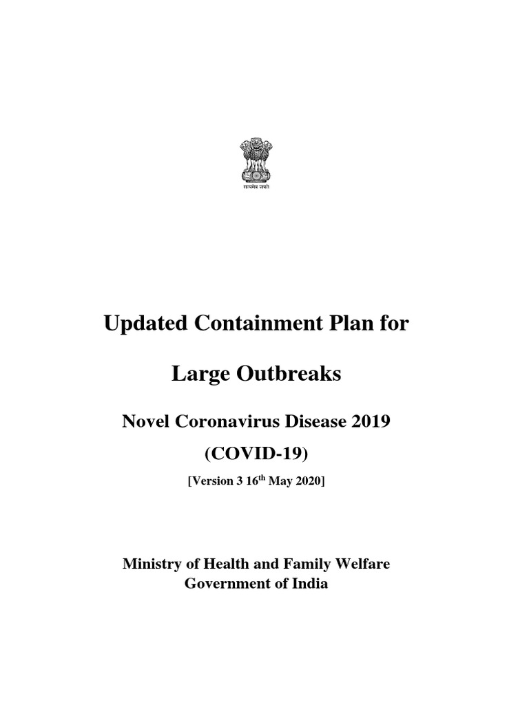 Updated Containment Plan For Large Outbreaks: Novel Coronavirus Disease ...