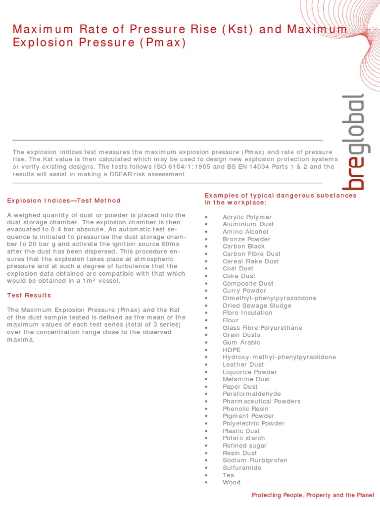 Kst and Pmax: Explosion Testing Insights | PDF | Safety | Materials
