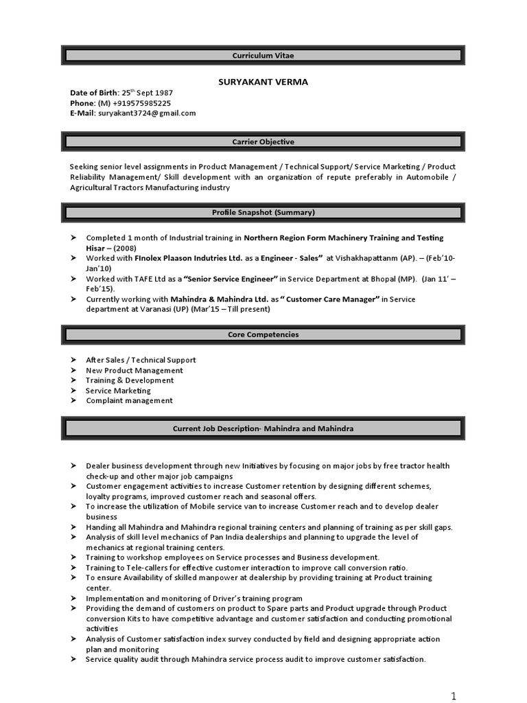 Suryakant Verma: Curriculum Vitae | PDF | Business