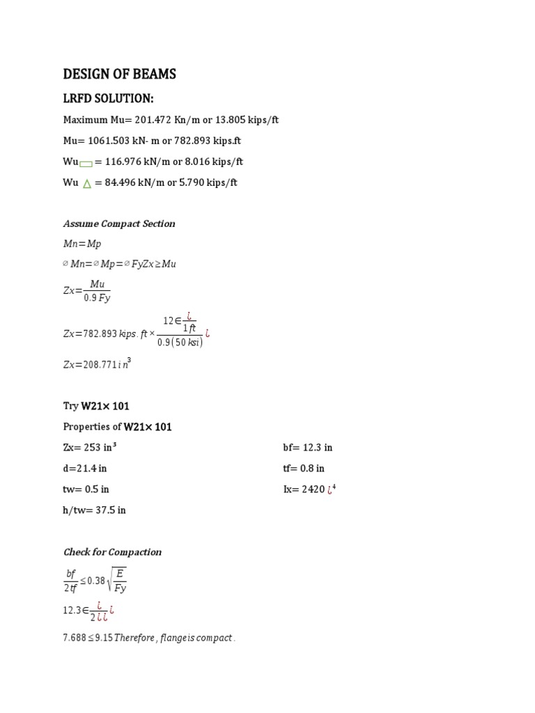 Design of Beams | PDF | Bending | Deformation (Mechanics)