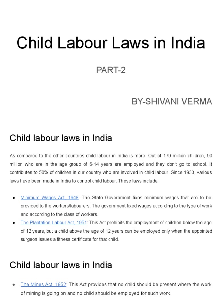 2-Child Labour Laws in India | PDF | Child Labour | Labour Economics