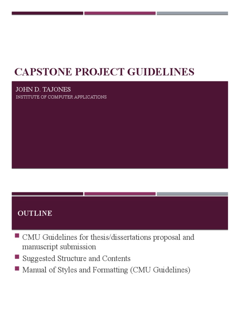 Thesis Capstone Guidelines Duly Approved During The Faculty Meeting As ...