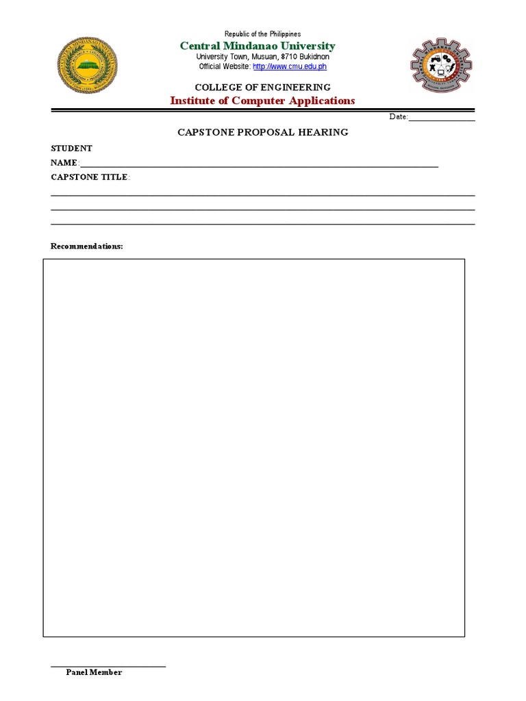 Capstone Proposal Hearing Form | PDF