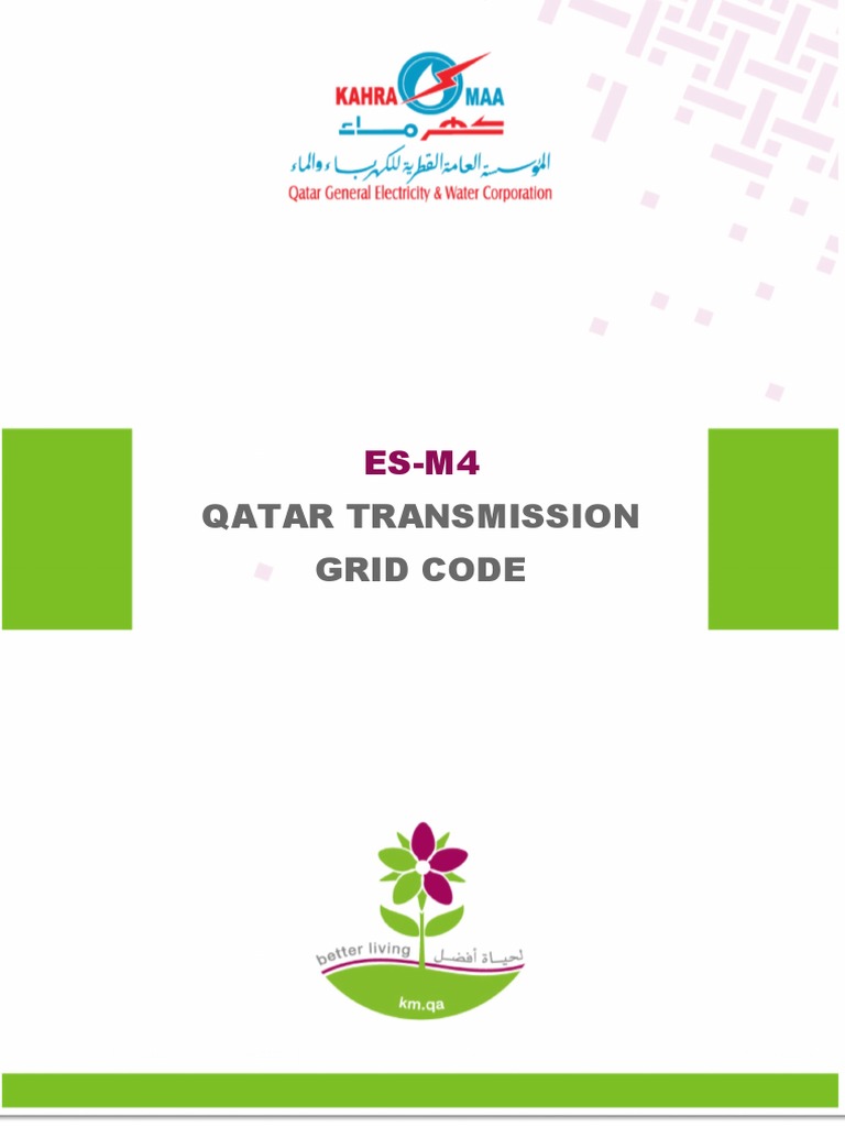Qatar Transmission Grid Code 2020 | PDF | Electrical Grid | Electric ...