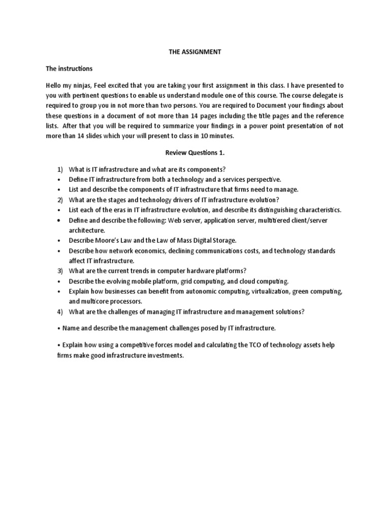 The Assignment The Instructions | PDF | Computers | Technology ...