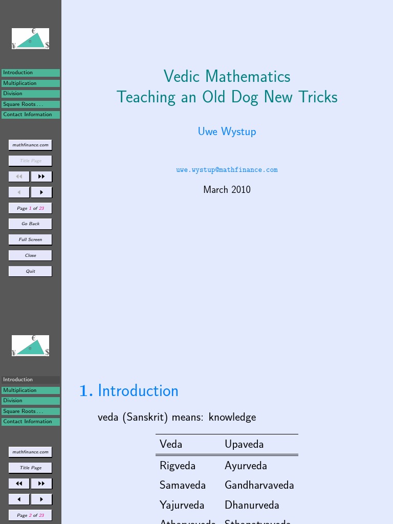 Vedic Maths Tricks Pdf Vedas Arithmetic