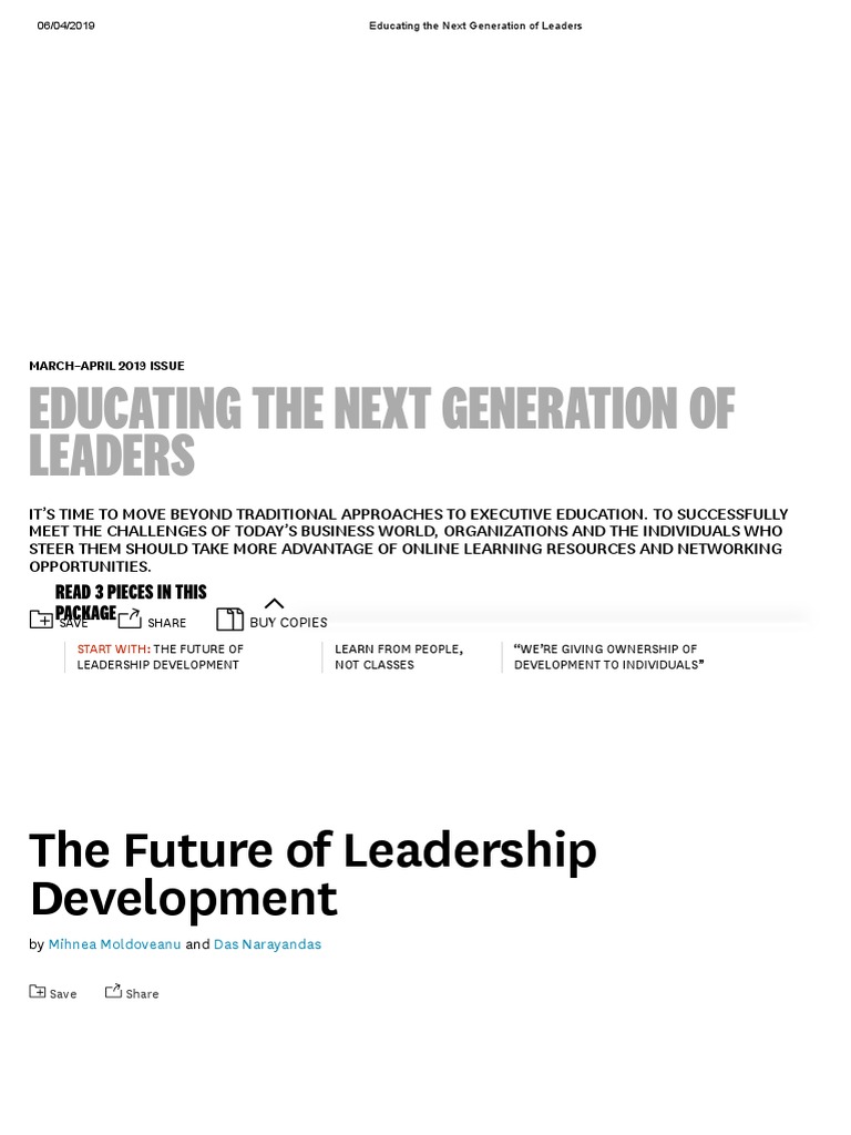 Educating The Next Generation of Leaders | PDF | Educational Technology ...