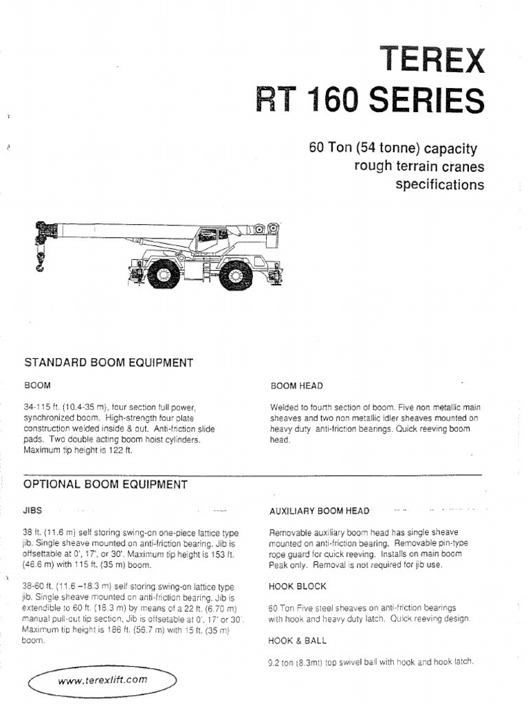 Terex rt160 Rough Terrain Crane | PDF