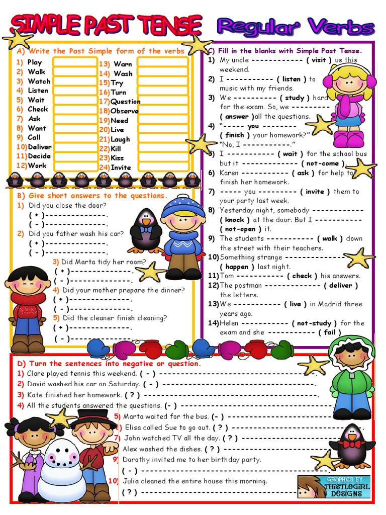 A) Write The Past Simple Form of The Verbs | PDF | Linguistic Typology ...