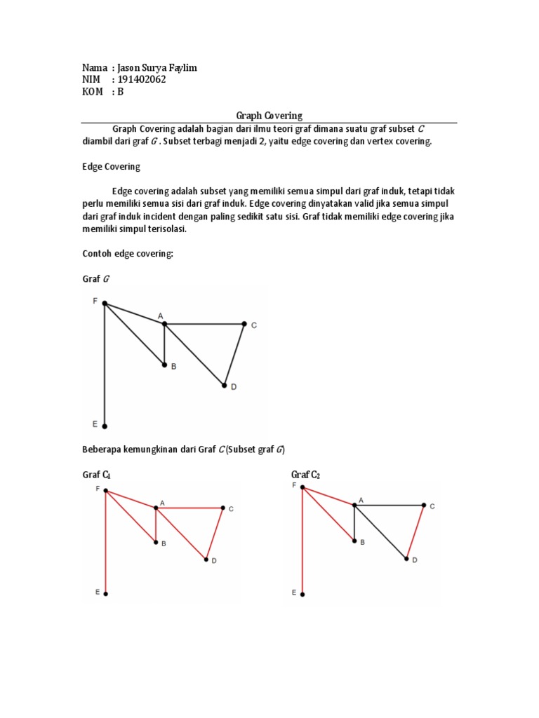 Teori Graph: Edge & Vertex Covering | PDF | Metode & Bahan Ajar | Sains ...