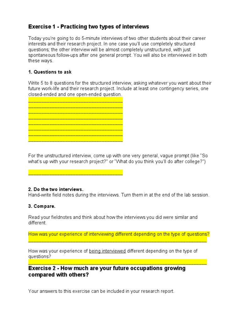 Practicing Two Types of Interviews | PDF | Mean | Interview