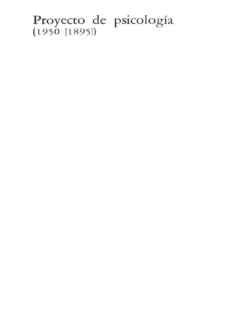 Tomo 01 - Proyecto de Psicología para Neurólogos PDF | PDF