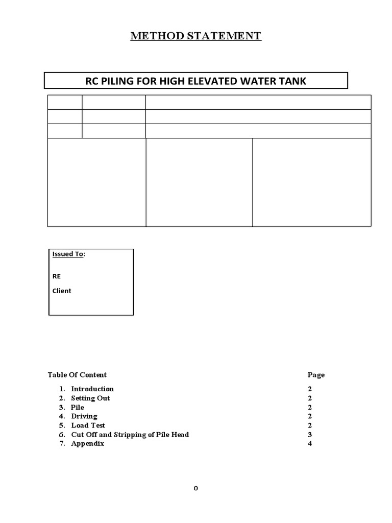 RC Piling Method for Elevated Water Tank | PDF | Deep Foundation ...