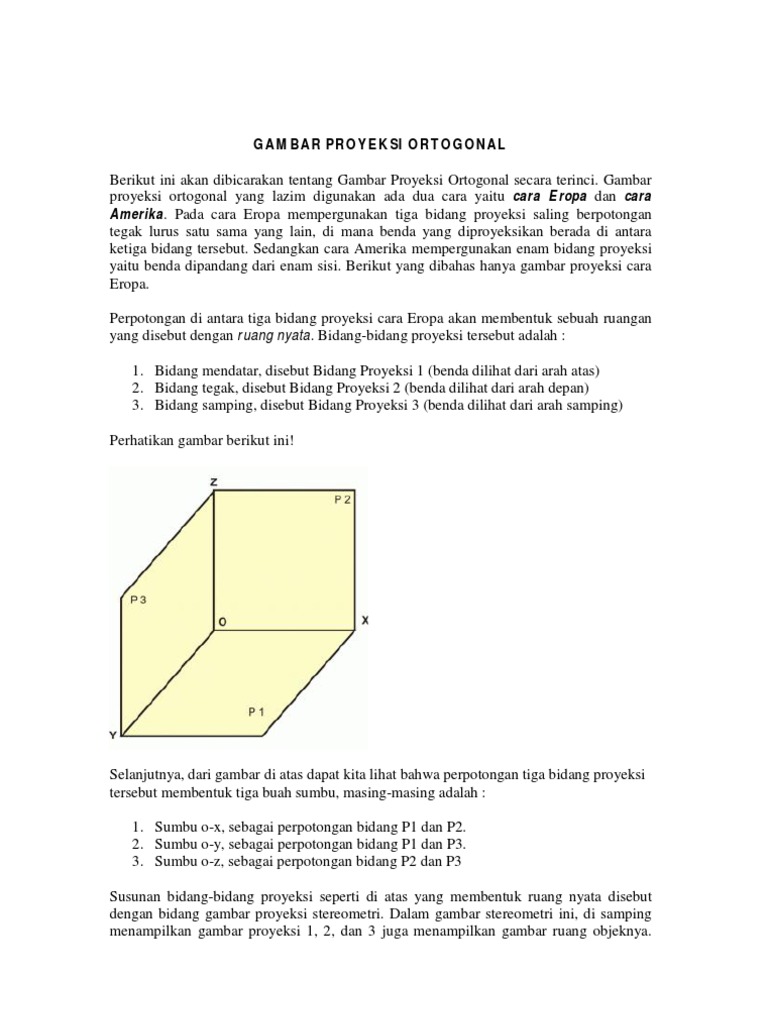 Gambar Proyeksi Ortogonal | PDF