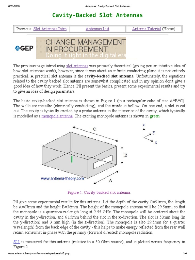 Antennas - Cavity-Backed Slot Antennas | PDF | Antenna (Radio ...
