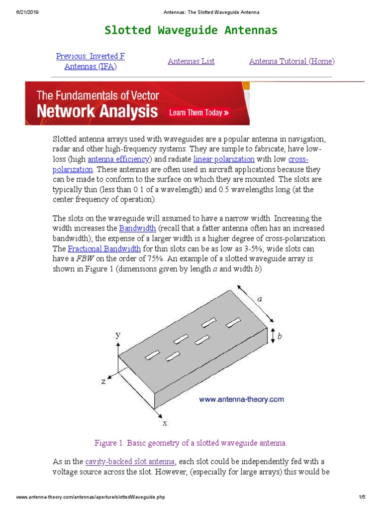 Antennas - The Slotted Waveguide Antenna | PDF | Waveguide | Antenna ...