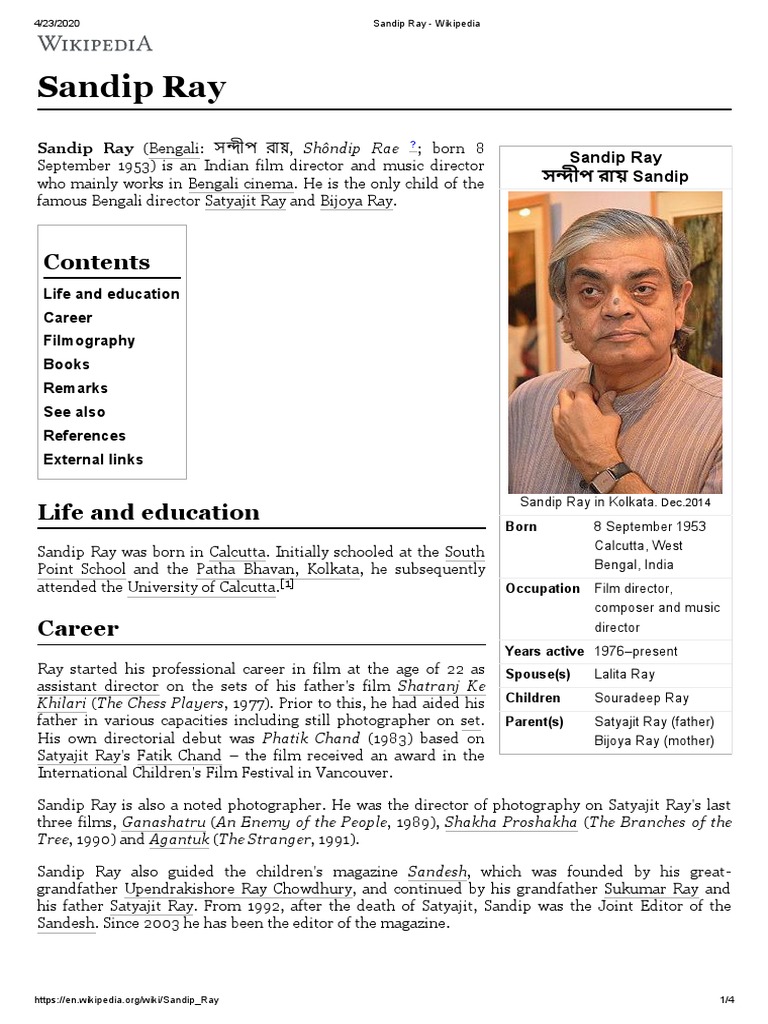 Sandip Ray - Wikipedia PDF | PDF