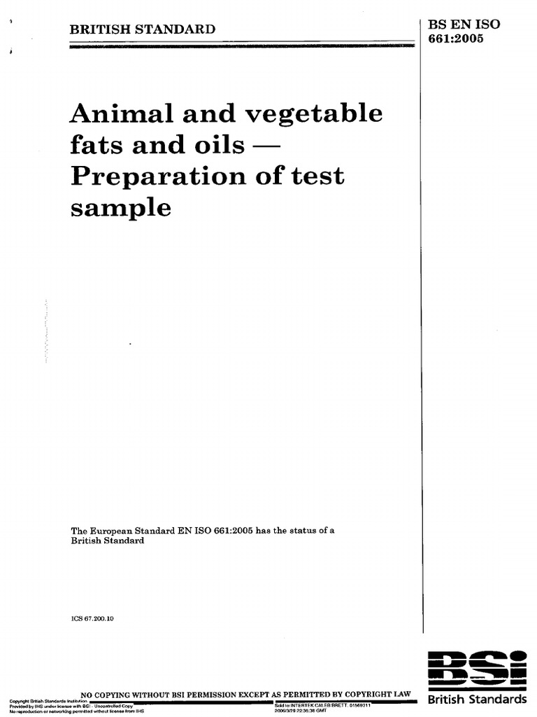 BS en Iso 661 - 2005 PDF | PDF