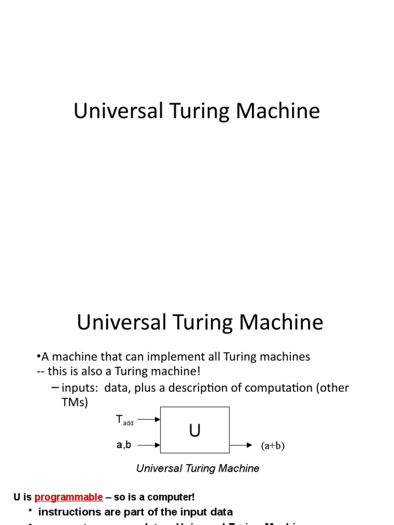 Universal Turing Machine | PDF