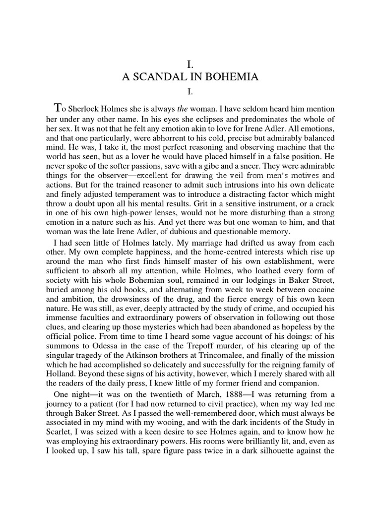 A Scandal in Bohemia | Download Free PDF | A Scandal In Bohemia | Irene ...