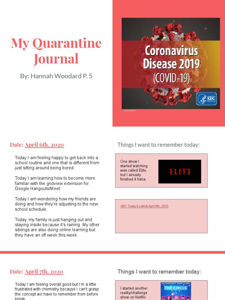 Hannah Woodard - Quarantine Journal | PDF | Social Science